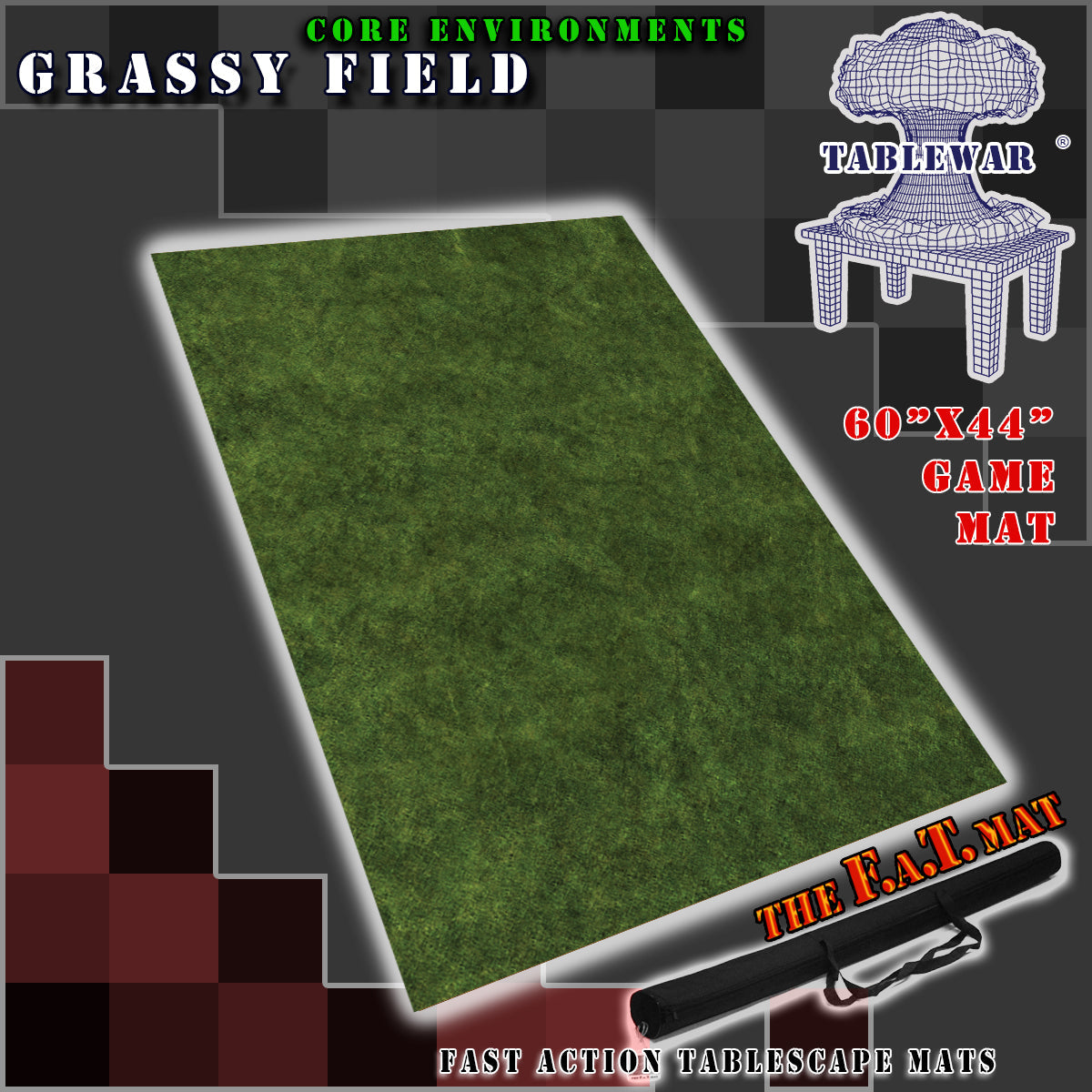60x44" 'Grassy Field' F.A.T. Mat Battle Gaming Mat – Dirt Cheap Dungeons