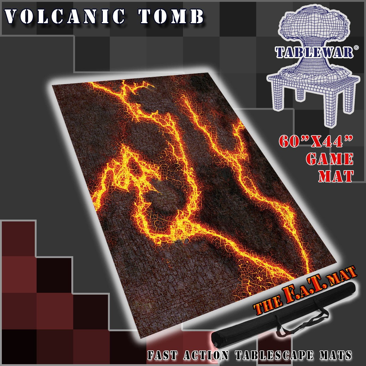 60x44" 'Volcanic Tomb' F.A.T. Mat Battle Gaming Mat – Dirt Cheap Dungeons