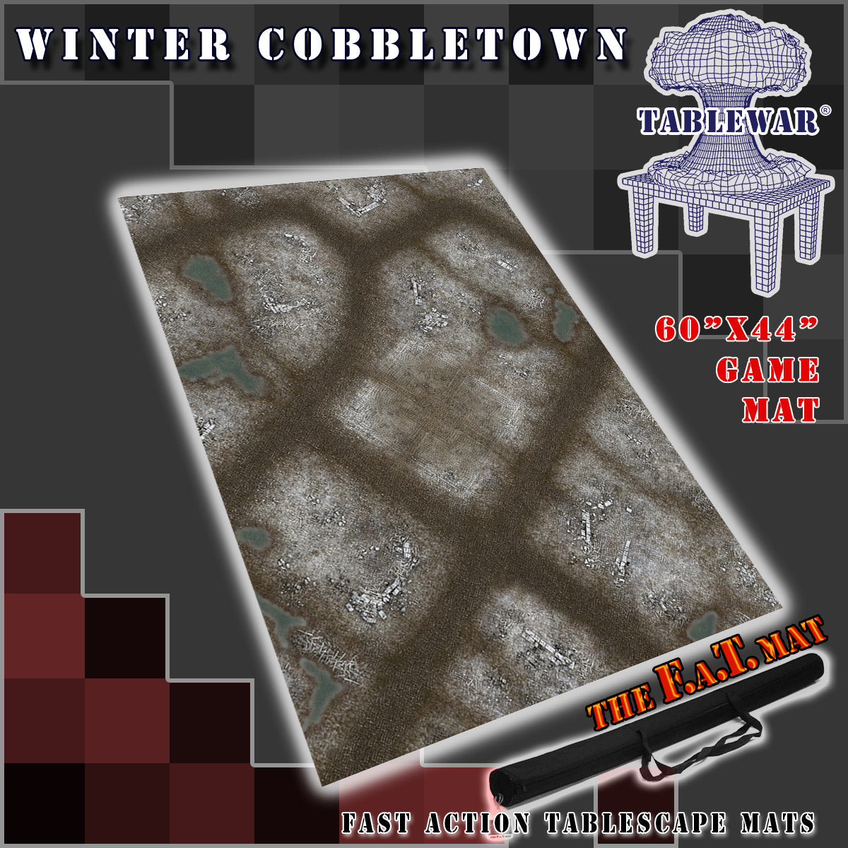 60x44" 'Winter Cobbletown' F.A.T. Mat Battle Gaming Mat – Dirt Cheap ...
