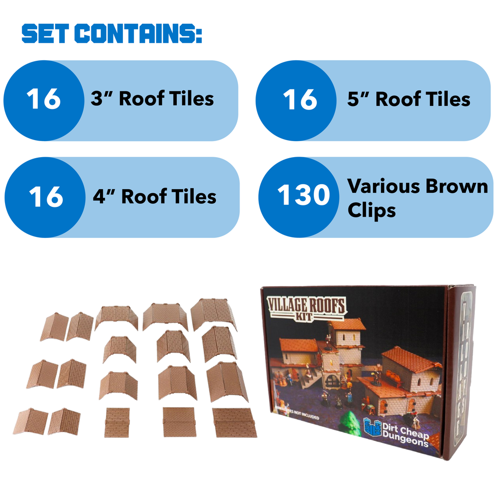Village Roof Kit RPG Terrain | Dirt Cheap Dungeons